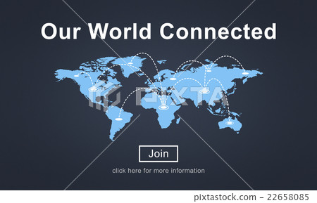 Our World Connected Social Networking... - Stock Illustration [22658085 ...