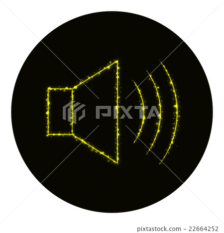 Audio speaker volume icon of yellow lights - Stock Illustration ...