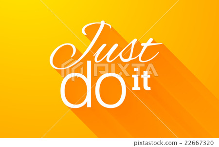 Text lettering phrase Just do it with long shadow - Stock Illustration ...