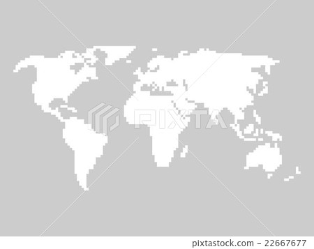 Pixelated world map - Stock Illustration [22667677] - PIXTA