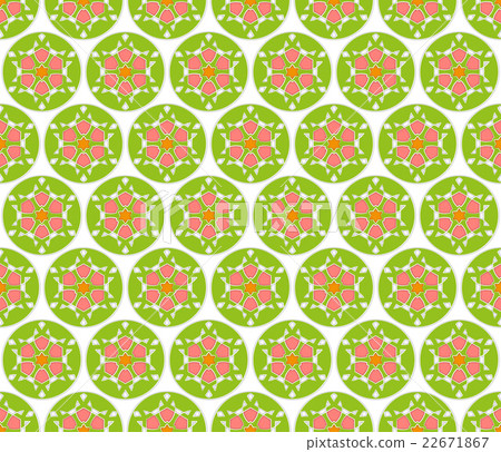 flower pattern in circle - Stock Illustration [22671867] - PIXTA