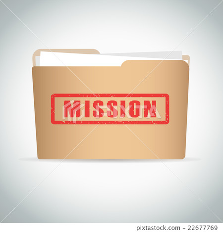 Stamp mission in red on brown folder - Stock Illustration [22677769 ...