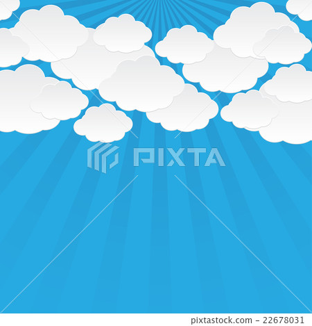 Abstract sun rays with clouds background. - Stock Illustration ...