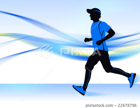 Men running blue _ - Stock Illustration [22678796] - PIXTA