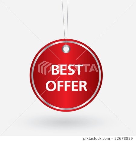 red oval best offer tag. vector illustration -插圖素材 [22678859] - PIXTA圖庫