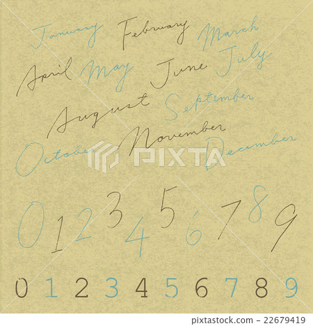 Numbers / 12 months · Kraft paper - Stock Illustration [22679419] - PIXTA