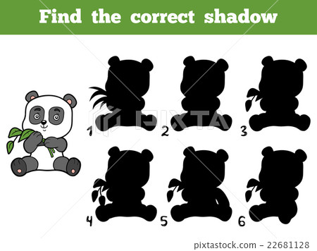 Find the correct shadow. Little panda - Stock Illustration [22681128 ...