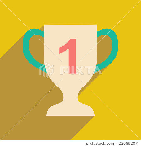 Flat with shadow icon and application cup winner - Stock Illustration ...