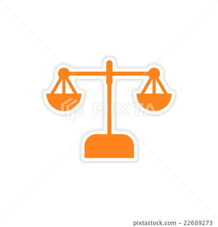 stylish sticker paper scales on white background - Stock Illustration ...