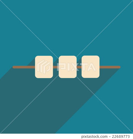 Flat with shadow icon and applacation grilled meat - Stock Illustration ...
