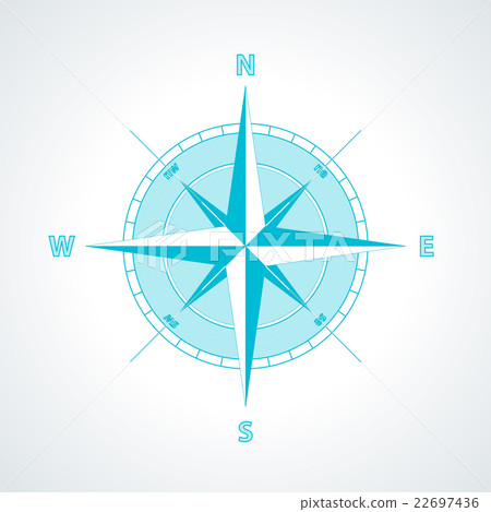 Simple wind rose isolated vector illustration. - Stock Illustration ...