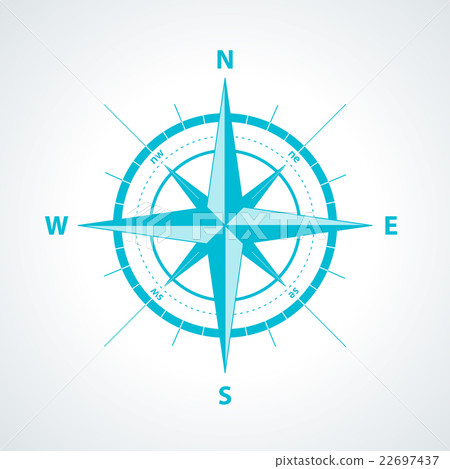 Simple wind rose isolated vector illustration. - Stock Illustration ...