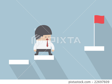 Businessman facing with the missing step - Stock Illustration [22697609 ...