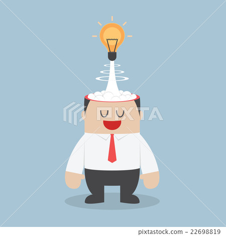 Light bulb of idea exploding from businessman head - Stock Illustration ...