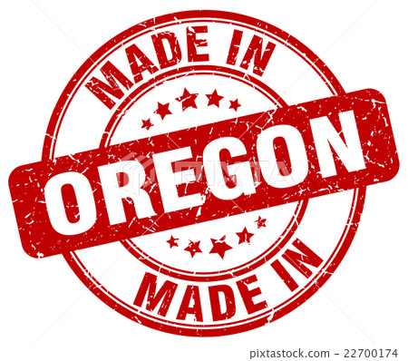 made in Oregon red grunge round stamp-插圖素材 [22700174] - PIXTA圖庫