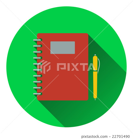Flat design icon of Exercise book in ui colors - Stock Illustration ...