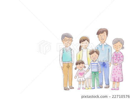 Family illustration 3 generations - Stock Illustration [22710576] - PIXTA