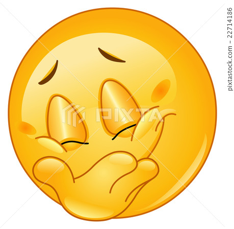 Hiding smile emoticon - Stock Illustration [22714186] - PIXTA