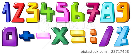Multicolor numbers - Stock Illustration [22717468] - PIXTA