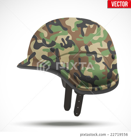 Military modern camouflage helmet. Side view. - Stock Illustration ...