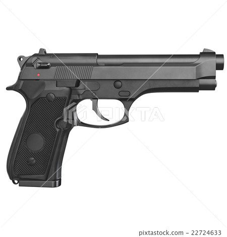 Gun metallic police, military, side view - Stock Illustration [22724633 ...