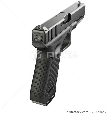 Gun metallic police, military, back view - Stock Illustration [22724647 ...