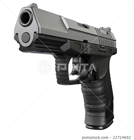 Gun metallic police, military, front view - Stock Illustration ...