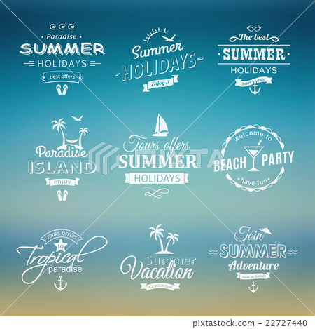 Beach labels set eps10 - Stock Illustration [22727440] - PIXTA