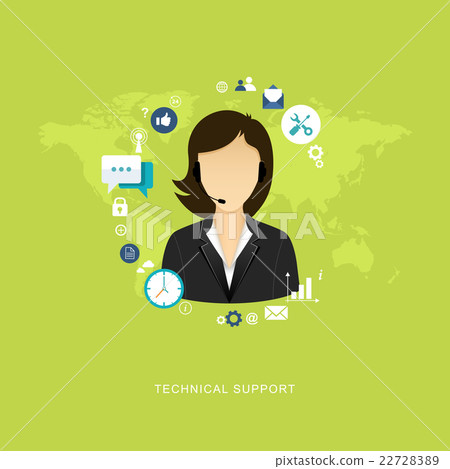 Flat illustration. Technical support assistant - Stock Illustration ...
