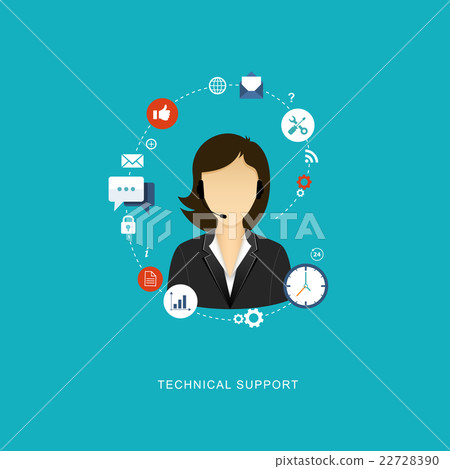 Flat illustration. Technical support assistant - Stock Illustration ...