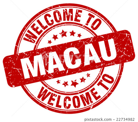 welcome to Macau red round vintage stamp - Stock Illustration [22734982 ...