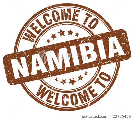 welcome to Namibia brown round vintage stamp - Stock Illustration ...
