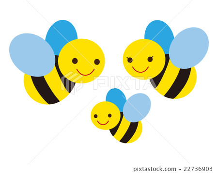 Parent and child 3 bees - Stock Illustration [22736903] - PIXTA