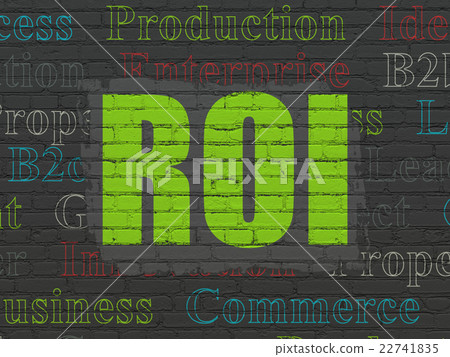 Finance concept: ROI on wall background-插圖素材 [22741835] - PIXTA圖庫