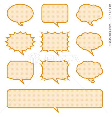 Cartoon Callout Orange Set Illustration - Stock Illustration [22742346 ...