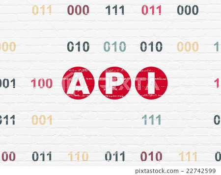 Programming concept: Api on wall background - Stock Illustration ...