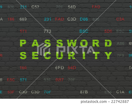 Safety concept: Password Security on wall - Stock Illustration ...