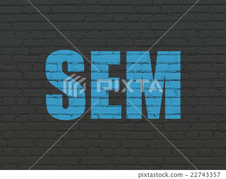 Advertising concept: SEM on wall background - Stock Illustration ...