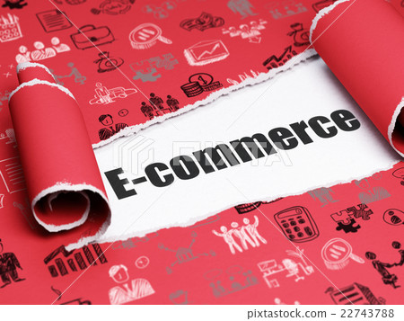 Business concept: black text E-commerce under the - Stock Illustration ...