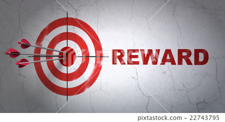Finance concept: target and Reward on wall - Stock Illustration ...