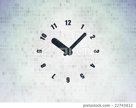 Timeline concept: Clock on Digital Data Paper - Stock Illustration ...