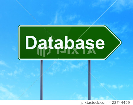 Database concept: Database on road sign background - Stock Illustration ...