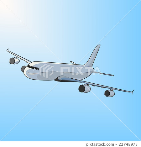 Airplane in the sun, vector illustration - Stock Illustration [22748975 ...