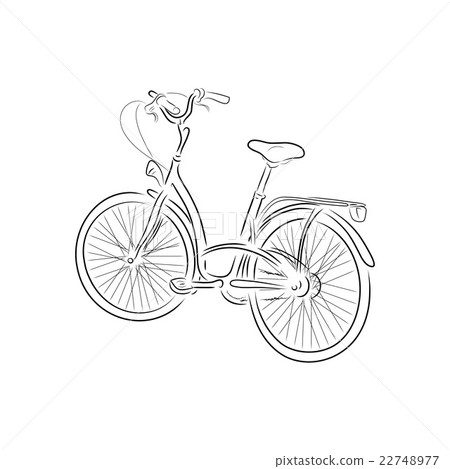 Outline of bicycle, vector illustration - Stock Illustration [22748977 ...