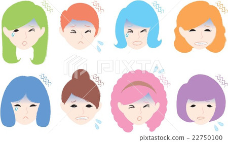 Faces of women who suffer / endure - Stock Illustration [22750100] - PIXTA