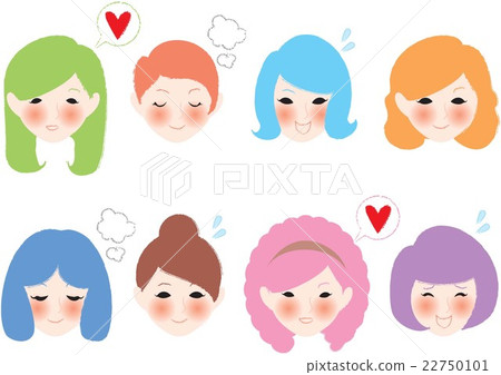 Faces of blushing women - Stock Illustration [22750101] - PIXTA