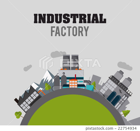 Industrial factory design, Vector illustration - Stock Illustration ...