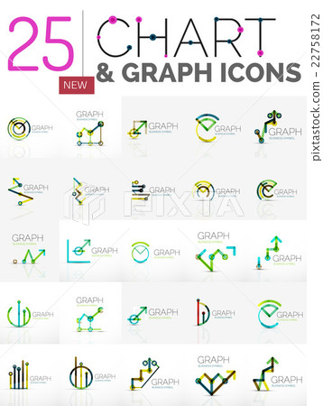 Collection of chart logos - Stock Illustration [22758172] - PIXTA