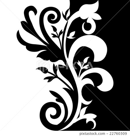 Abstract Black & White Floral Vector. - Stock Illustration [22760309 ...