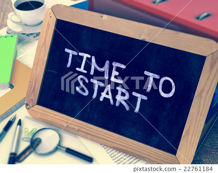 Time to Start Concept Hand Drawn on Chalkboard. - Stock Illustration ...